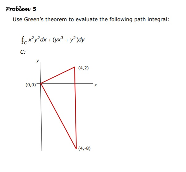 Solved Problem 5 Use Green's theorem to evaluate the | Chegg.com