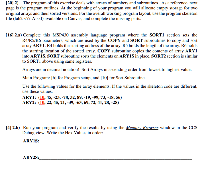 [20] 2) The program of this exercise deals with | Chegg.com