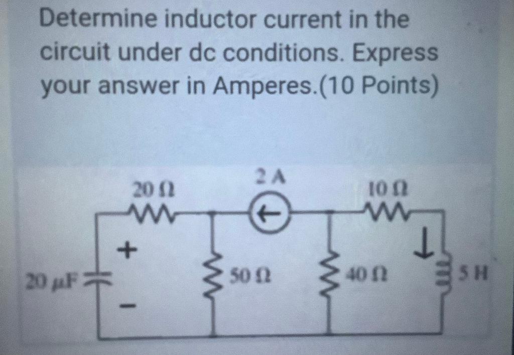 Solved Determine inductor current in the circuit under dc | Chegg.com