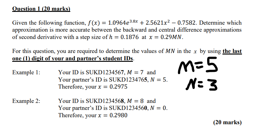 Solved Question 1 (20 marks) Given the following function, | Chegg.com