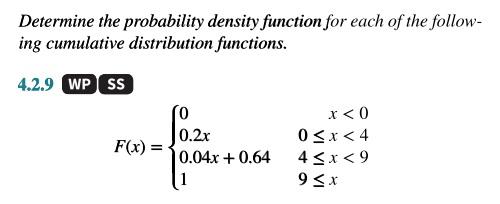 Solved Determine the probability density function for each | Chegg.com