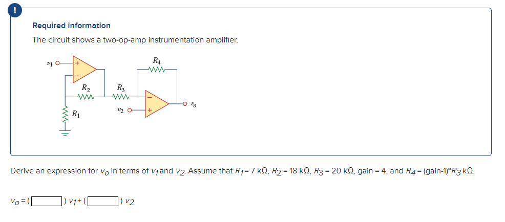Solved Required information The circuit shows a two-op-amp | Chegg.com