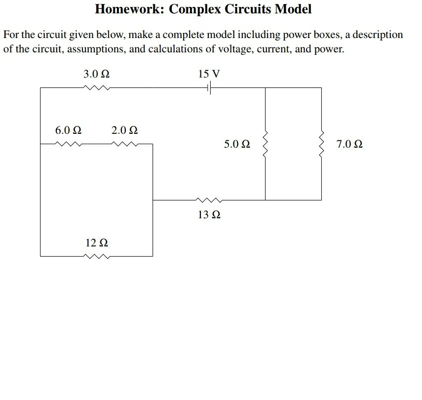 Solved Homework: Complex Circuits Model For the circuit | Chegg.com