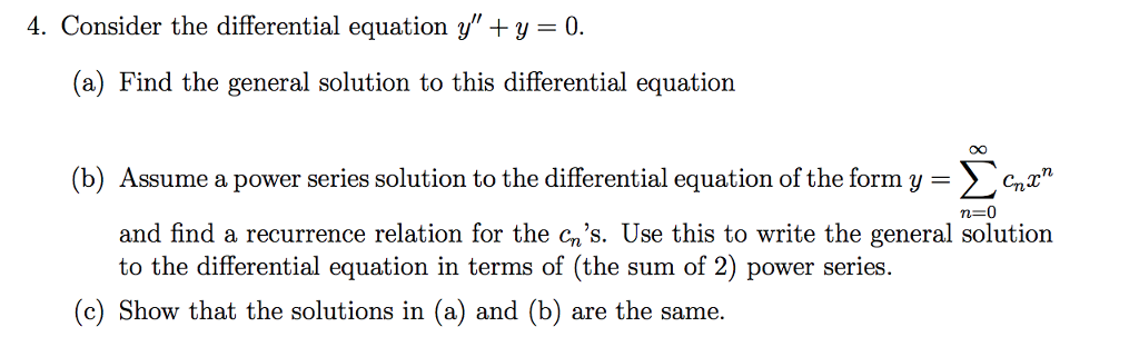 Solved 4 Consider The Differential Equation Y Y0 A Find