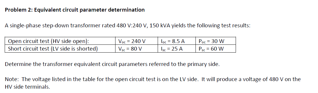 Solved Problem 2: Equivalent circuit parameter | Chegg.com