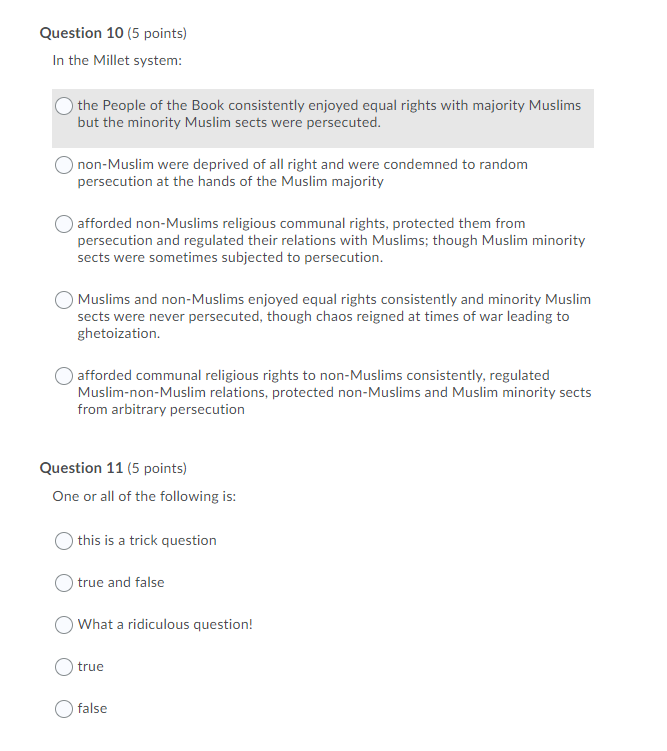 Solved Question 10 (5 points) In the Millet system: the | Chegg.com