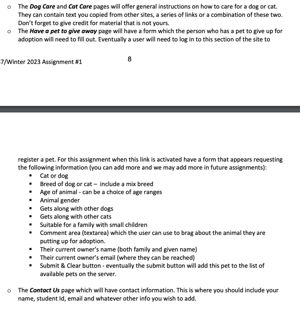 Solved 28: Step 1 of the Running Project - Adopt a Dog/Cat | Chegg.com