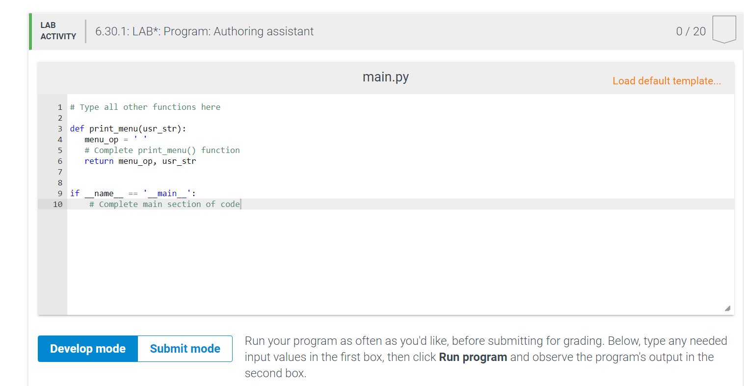 Solved 6.30 LAB*: Program: Authoring assistant (1) Prompt | Chegg.com