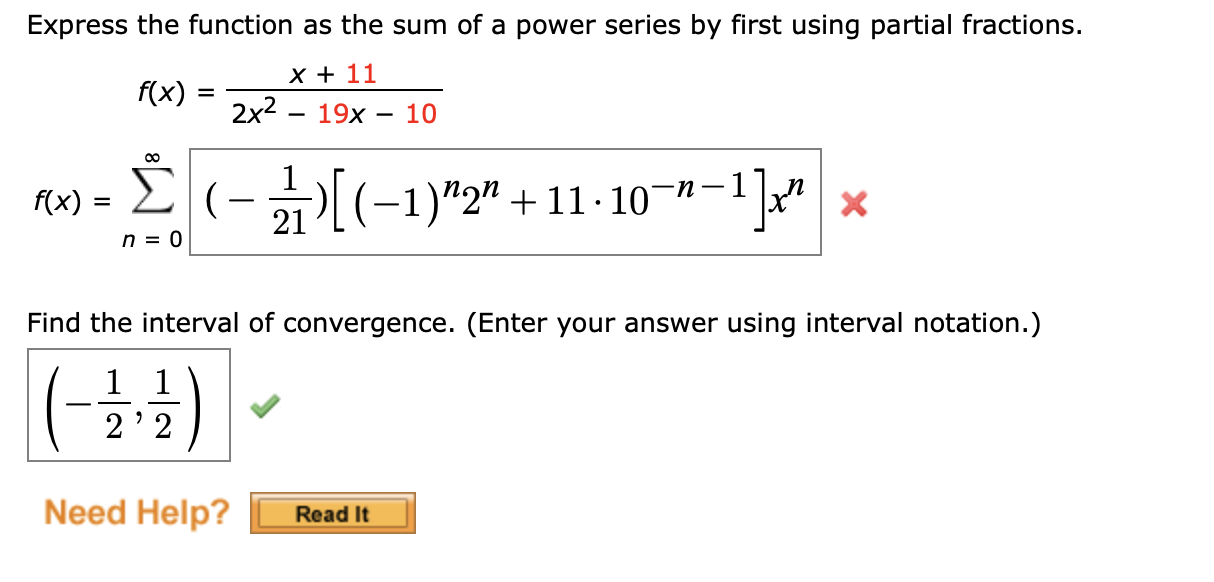 Solved Express the function as the sum of a power series by | Chegg.com