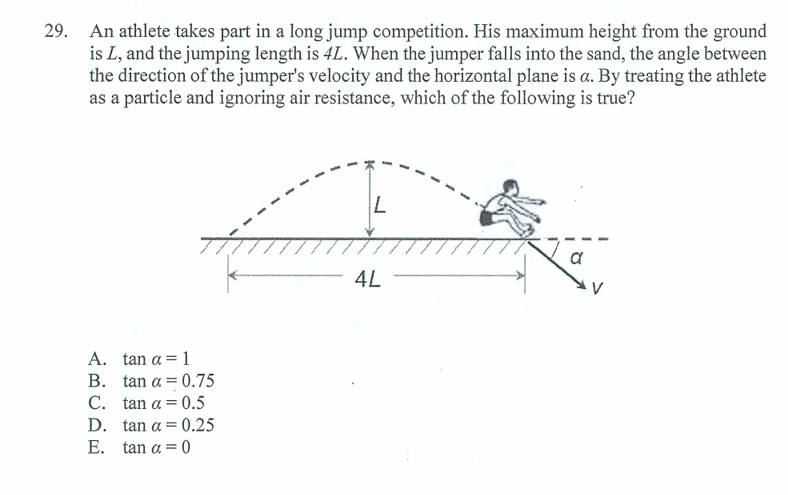 Solved 9. An athlete takes part in a long jump competition. | Chegg.com