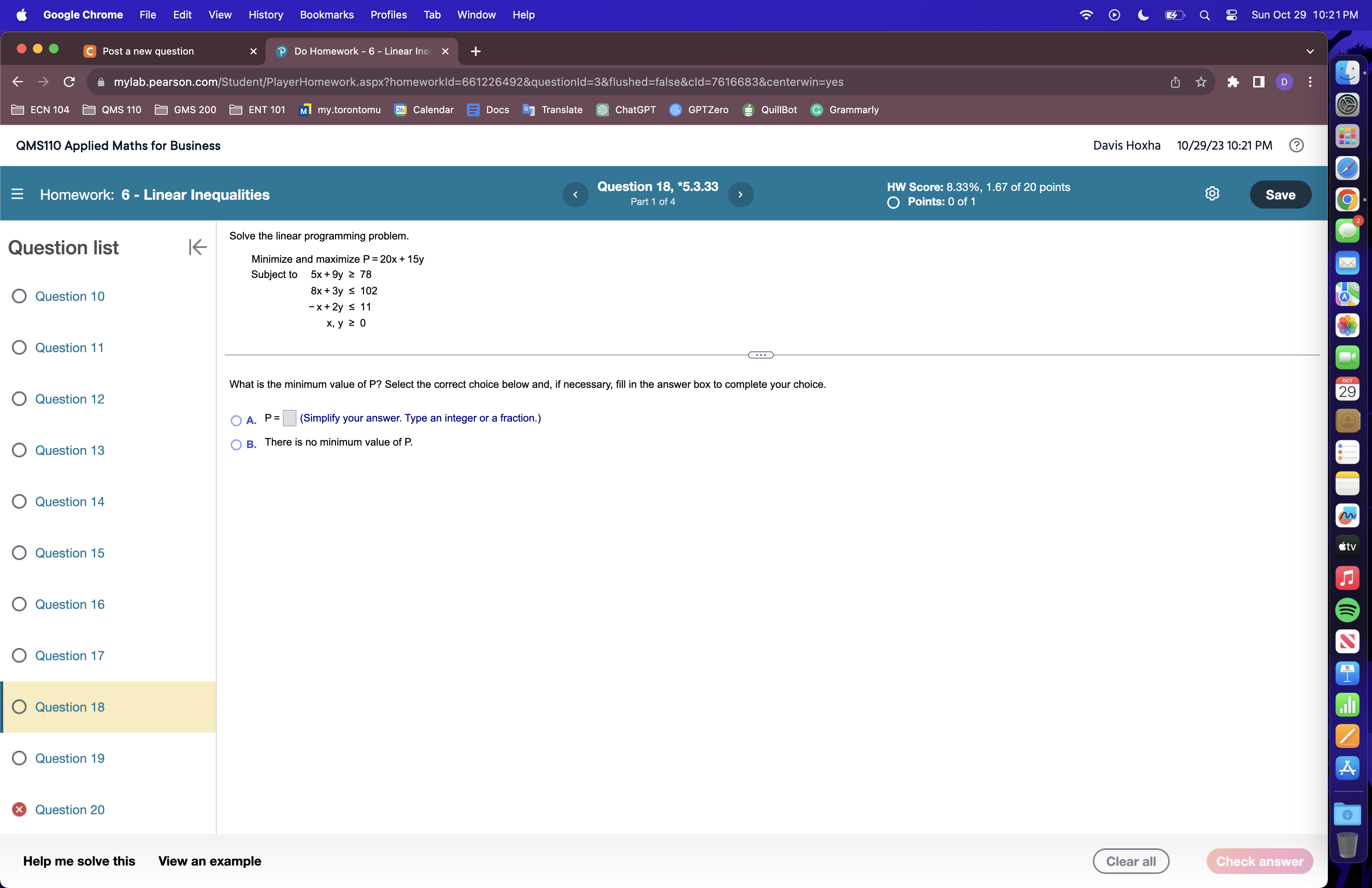 Solve The Linear Programming Problem Minimize And 6842