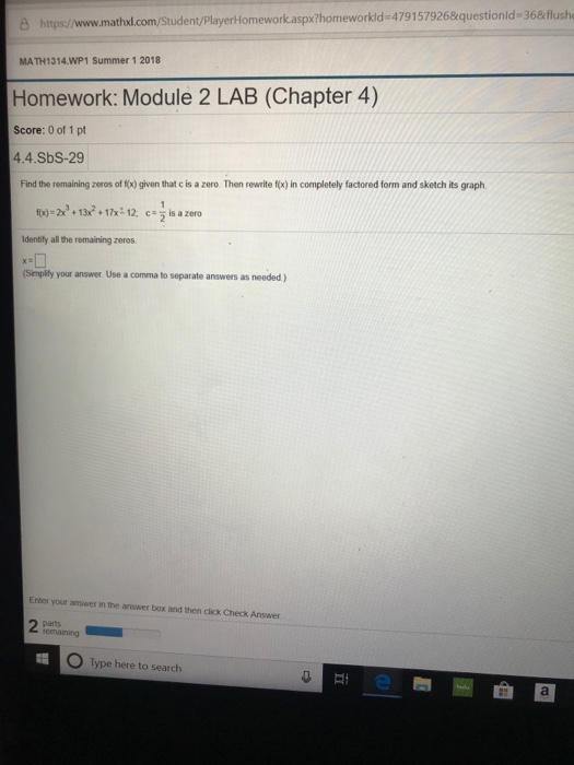 Solved Homework Module 2 Lab Chapter 4 Score 0 Of 1 Pt