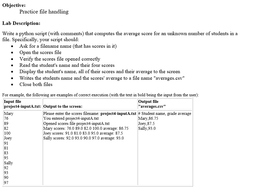 Solved Objective: Practice file handling . . . Lab | Chegg.com