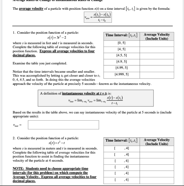Solved The average velocity of a particle with position | Chegg.com