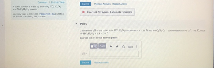 Solved Constants Part A A buffer solution is made by | Chegg.com