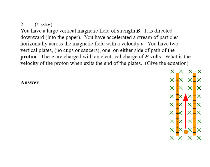 Solved 2(5 points ) You have a large vertical magnetic field | Chegg.com