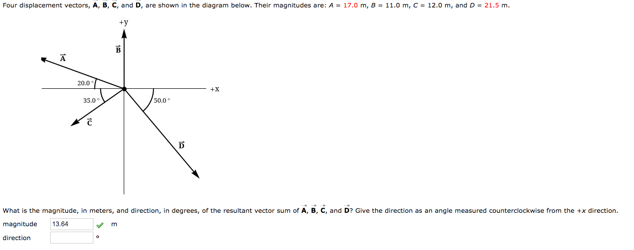 Solved Four displacement vectors A, B, C, and D,are shown in | Chegg.com