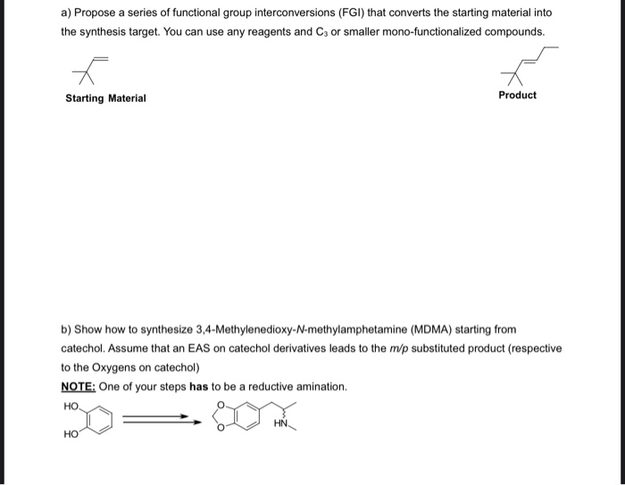 Solved a) Propose a series of functional group | Chegg.com