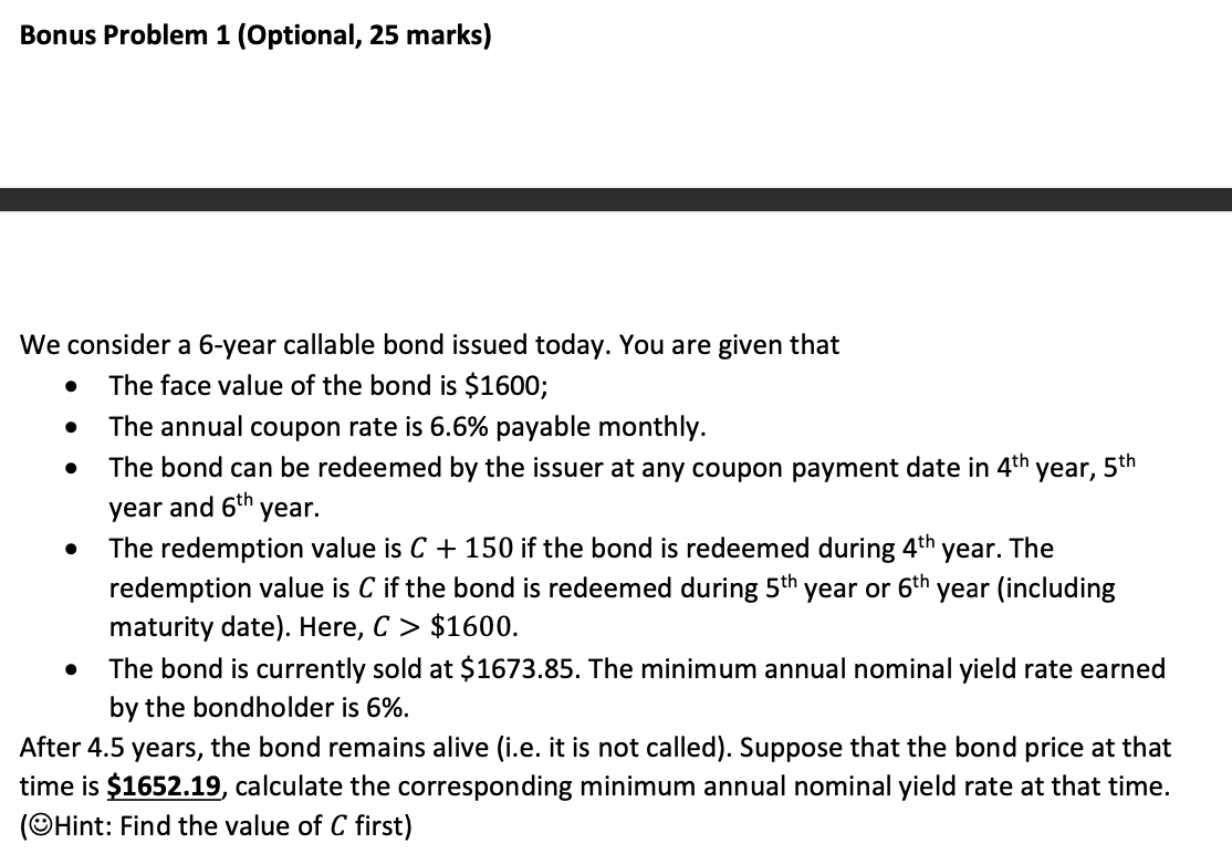 Solved Bonus Problem 1 (Optional, 25 marks) We consider a | Chegg.com