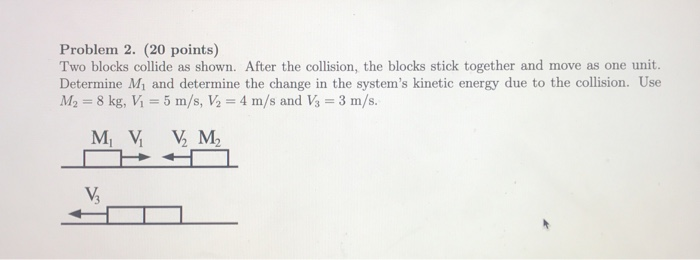 Solved Problem 2. (20 points) Two blocks collide as shown. | Chegg.com