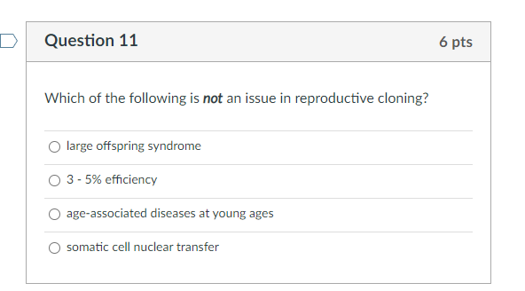 Solved D Question 11 6 pts Which of the following is not an | Chegg.com