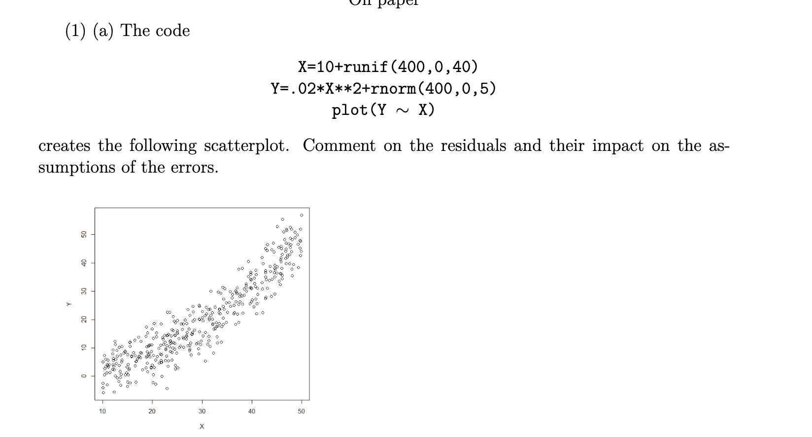 Solved (1) (a) The code | Chegg.com