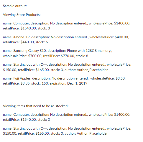 Solved Assignment 8: Retail Inventory System - OOP | Chegg.com