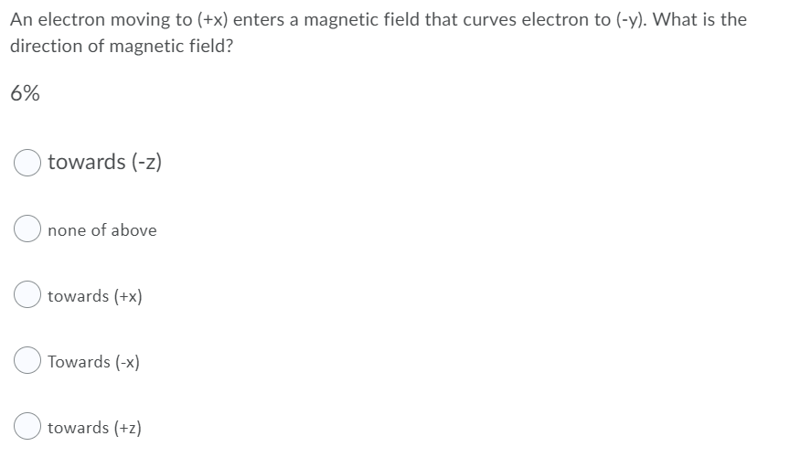 Solved An electron moving to (+x) enters a magnetic field | Chegg.com