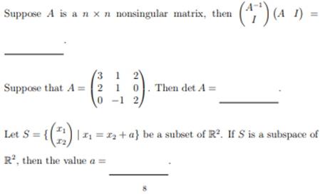 Solved Suppose A is a n x n nonsingular matrix, then (47') | Chegg.com