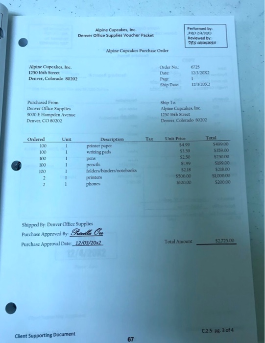 Alpine Cupcakes, Inc. Audit Case Assignments on your | Chegg.com