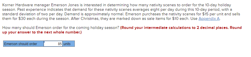 Solved Korner Hardware manager Emerson Jones is interested | Chegg.com