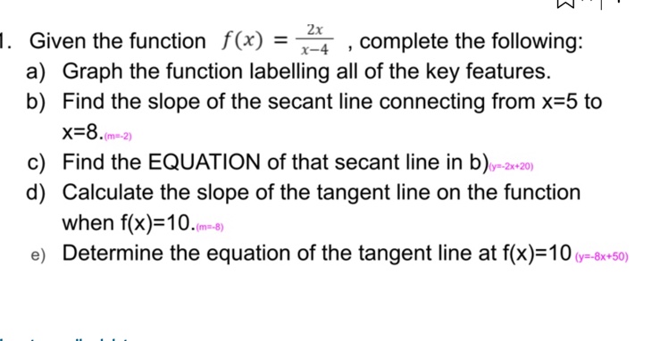 Solved solve this without usuing derivites this is for | Chegg.com