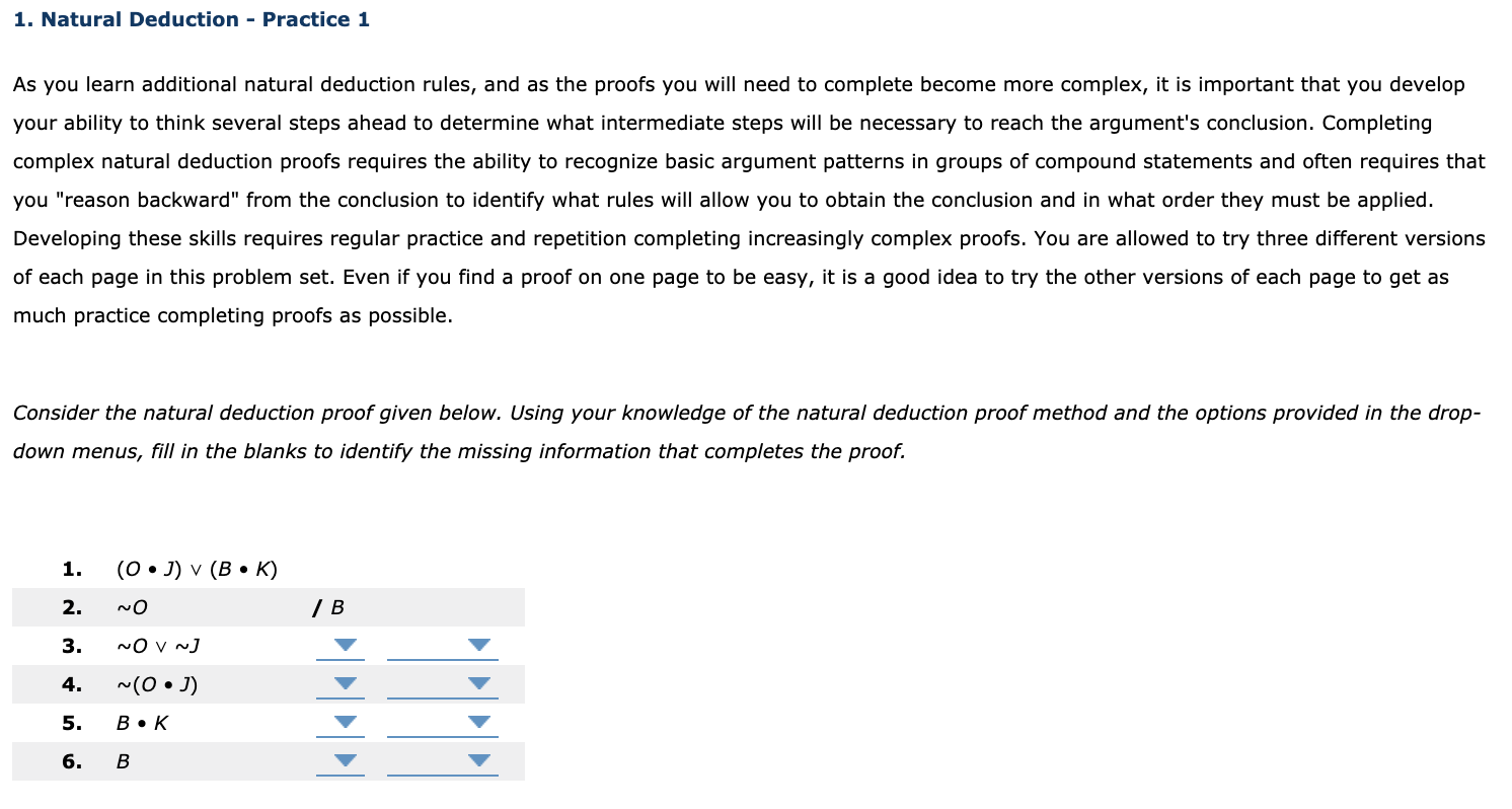 Solved 2. Natural Deduction - Practice 2 As you learn | Chegg.com
