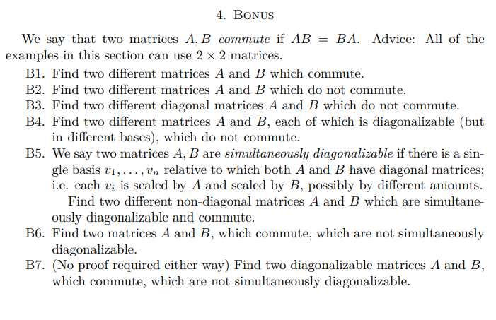 Solved We say that two matrices A,B commute if AB=BA. | Chegg.com