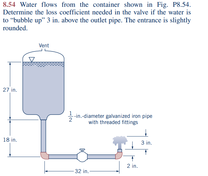 Solved 8.54 Water flows from the container shown in Fig. | Chegg.com