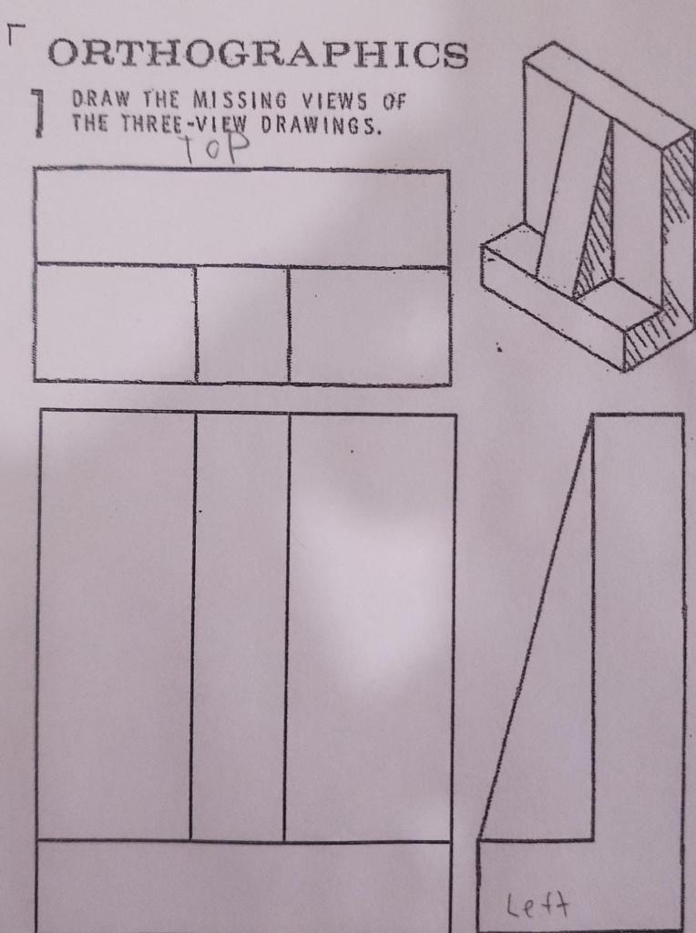 Solved Г ORTHOGRAPHICS D ORAW THE MISSING VIEWS OF THE | Chegg.com