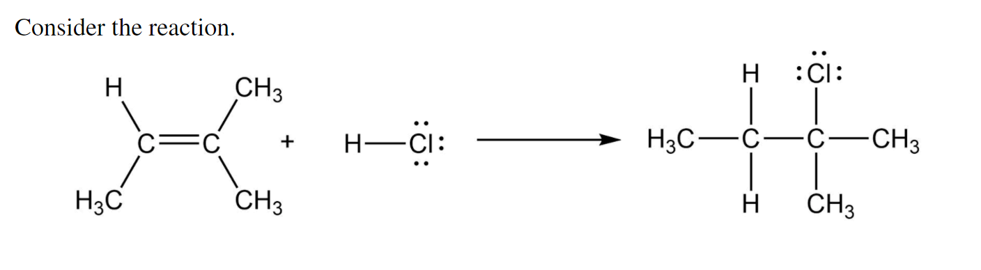 Solved Consider the reaction. :C1: H CH3 С + H-CI -ci: H3C—C | Chegg.com