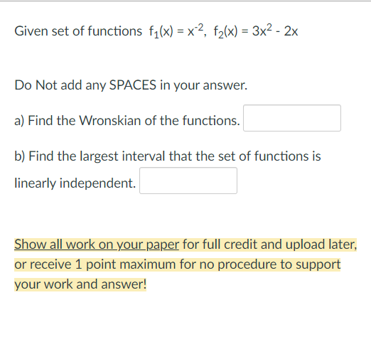 Solved Given set of functions f1(x)=x−2,f2(x)=3x2−2x Do Not | Chegg.com