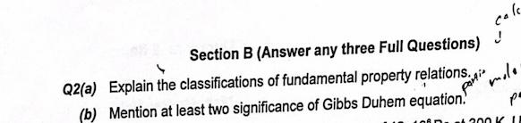 Solved Section B (Answer any three Full Questions) Q2(a) | Chegg.com