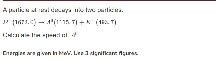 Solved A particle at rest decays into two particles. | Chegg.com