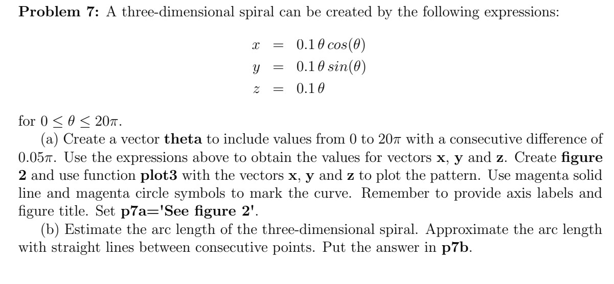 Solved This Is A Homework For Matlab Please Answer Using