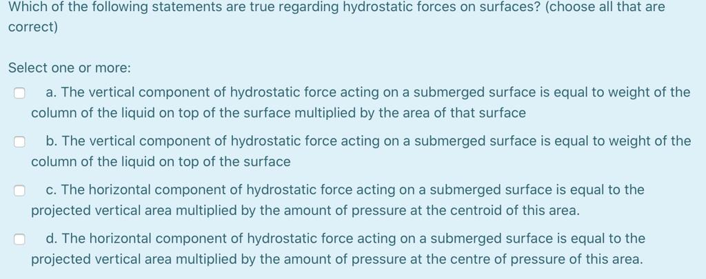 Solved Which of the following statements are true regarding | Chegg.com