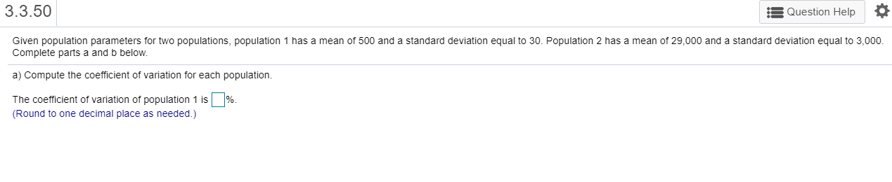 Solved 3.3.50 Question Help 0 Given population parameters | Chegg.com
