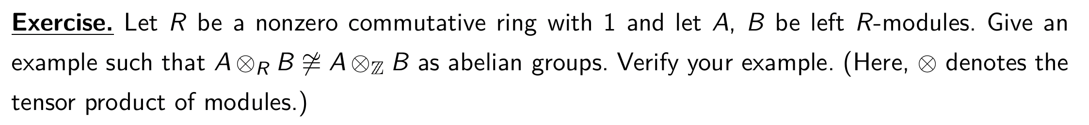 Exercise. Let R be a nonzero commutative ring with 1 | Chegg.com