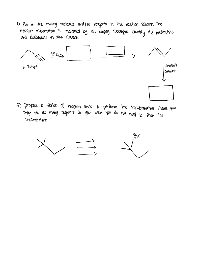 Solved 1) Fill in the missing molecules and/or reagents in | Chegg.com Solved 1) Fill in the missing molecules and/or reagents in | Chegg.com