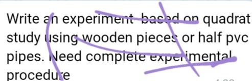 Solved Write an experiment based on quadrat study using | Chegg.com