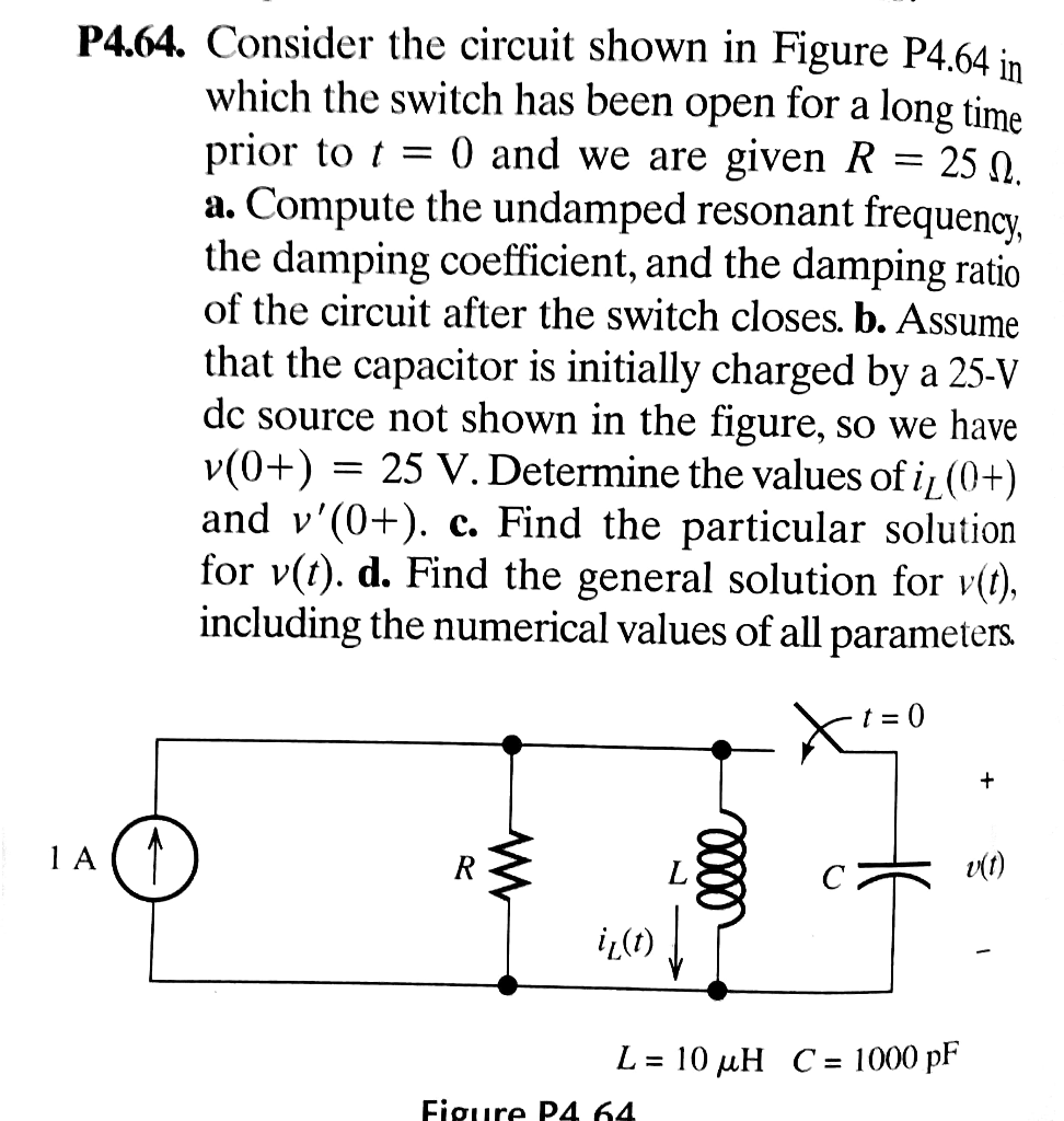 Solved P4.64. Consider the circuit shown in Figure P4.64 | Chegg.com