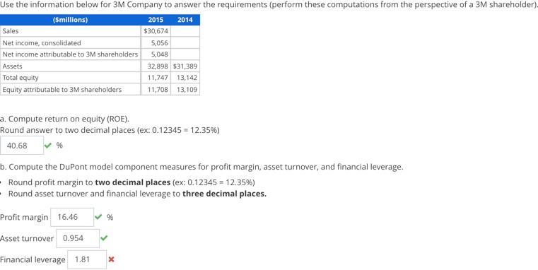 Solved Use the information below for 3M Company to answer | Chegg.com