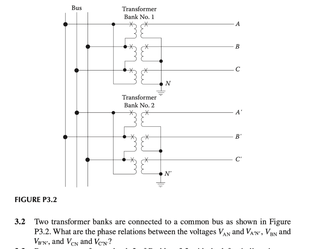 Solved Bus Transformer Bank No. 1 A B C N Transformer Bank | Chegg.com