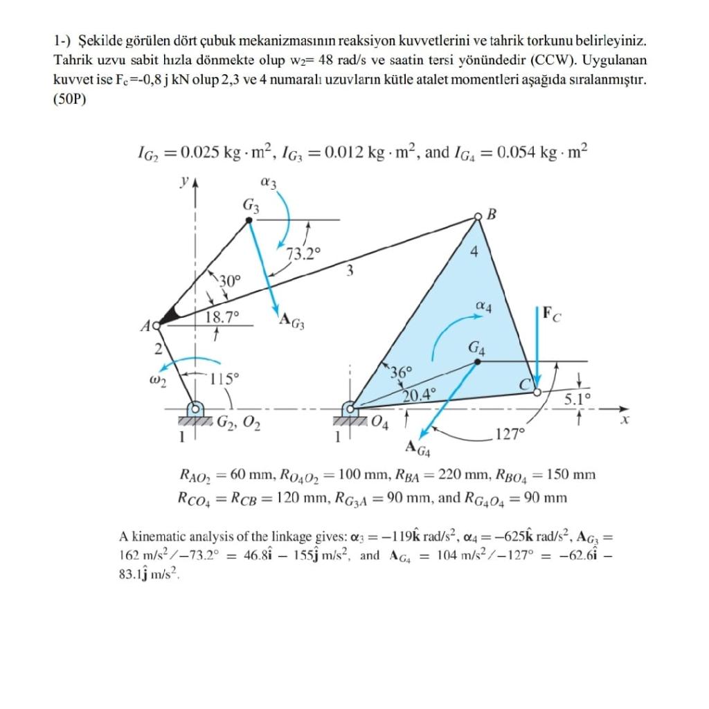 Solved COURSE NAME: MACHINE DYNAMICS Determine the reaction | Chegg.com